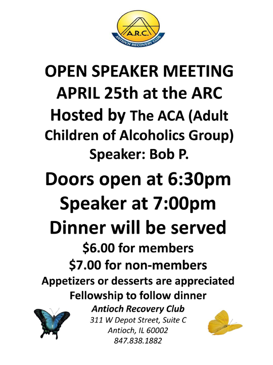 Open Speaker Meeting at the ARC | Adult Children of Alcoholics